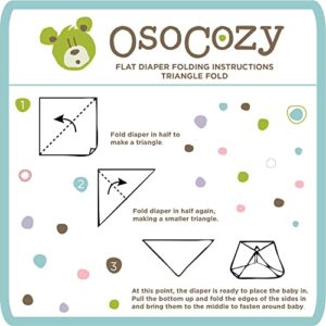 OsoCozy Bleached Birdseye Flat Cloth Diapers - 27.5 x 30.5 Inches, One-Layer Flat Cloth Baby Nappies Made of Soft, Durable 100% Birdseye Weave Cotton - White, 1 Dozen