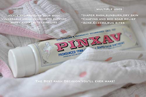 PINXAV Healing Cream, Fast Relief for Diaper Rash, Eczema, Chafing, Bed Sores, Acne, and Minor Cuts and Burns (4 OZ)