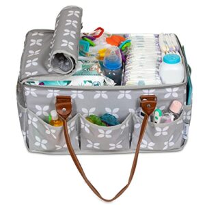 Moteph Extra Large Diaper Caddy, Craft, Toy Organizer with Zip-Top Cover with Waterproof Wet/Dry Bag - Perfect for Baby Shower