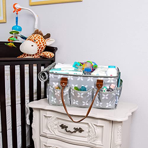 Moteph Extra Large Diaper Caddy, Craft, Toy Organizer with Zip-Top Cover with Waterproof Wet/Dry Bag - Perfect for Baby Shower