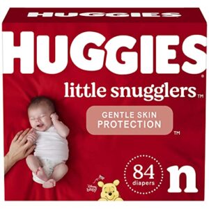 huggies little snugglers baby diapers, size newborn, 84 ct