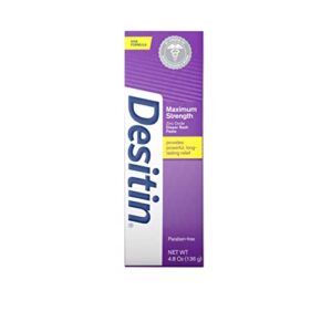 desitin maximum strength baby diaper rash cream with 40% zinc oxide for treatment, relief & prevention, hypoallergenic, phthalate- & paraben-free paste, 4.8 oz