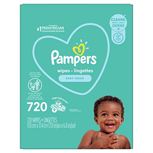 Pampers Baby Wipes Baby Fresh Scented 9X Pop-Top Packs 720 Count