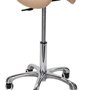 Rolling Saddle Stool w. Split Seat (Beige)