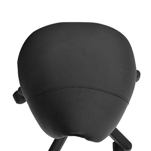 HOMCOM Rolling Saddle Stool, Swivel Salon Chair, Ergonomic Faux Leather Stool, Adjustable Height with Wheels for Spa, Salon, Massage, Office, Black