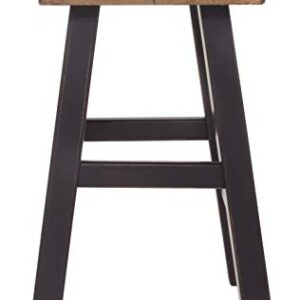 Signature Design by Ashley Glosco Farmhouse 25.5" Counter Height Saddle Barstool, 2 Count, Two-Tone Brown