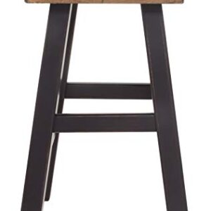 Signature Design by Ashley Glosco Farmhouse 25.5" Counter Height Saddle Barstool, 2 Count, Two-Tone Brown