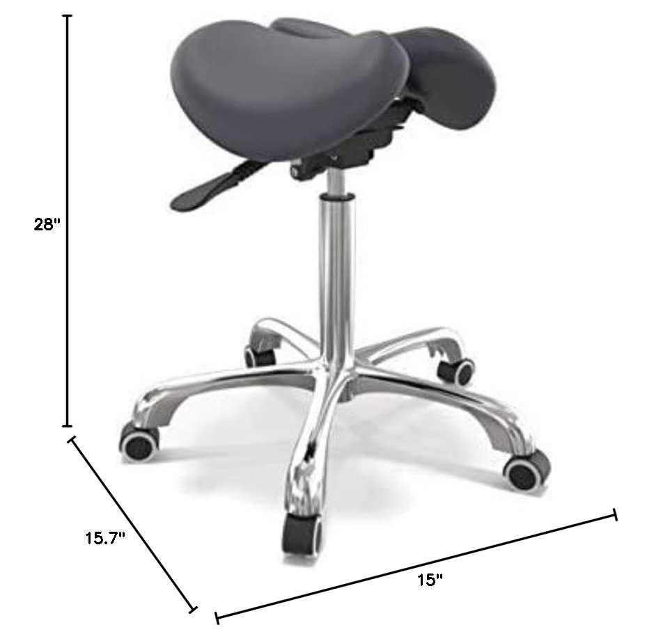 Master Massage Berkeley Ergonomic Split Style Saddle Stool in Royal Blue