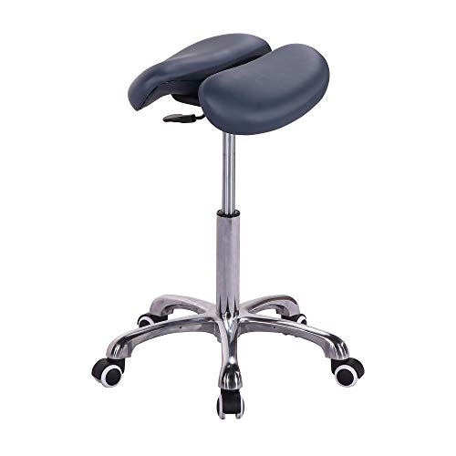 Master Massage Berkeley Ergonomic Split Style Saddle Stool in Royal Blue