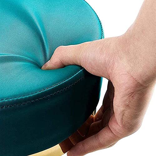 Fengflaw Rolling Stool Swivel Salon Beauty Chair Adjustment Hairdresser Round Leather Cushion with Wheels And Gold Stainless Steel Base for Spa Work Office Massage Manicure Tattoo Task Chair,Blue