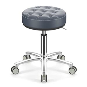 tattoo chair saddle stool with rollers, pu leather hydraulic swivel adjustable drafting stool work chair for salon spa beauty massage dental clinic etc-b