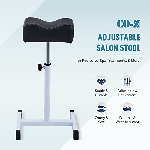 CO-Z Pedicure Foot Rest, Cushioned Adjustable Foot Stool and Pedicure Chair Stand, Manipedi Equipment for Nail Salons Homes and Portable Pedicure Stations, Salon Stool for Pro Pedicures Massage Tattoo