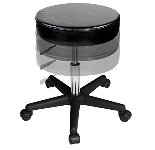 Master Massage Versatile Height Adjustable Rolling Swivel Hydraulic Stool In Black for Salon, Beauty, Home & Office