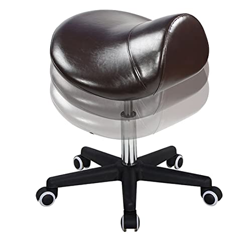 Master Massage Ergonomic Swivel Saddle Stool, Posture Chair with a Durable Pneumatic Hydraulic Lift,Perfect for Professionals and for at Home use (Coffee)