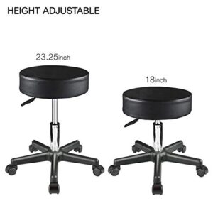 PARTYSAVING Supportive Adjustable Hydraulic Rolling Swivel Stool for Massage and Salon Office Facial Spa Medical Tattoo Chair Cushion & Wheels – Extra Large, APL1159