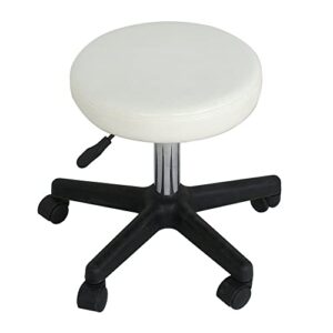 Adjustable Hydraulic Rolling Swivel Salon Stool Chair Tattoo Massage Facial Spa Stool Chair Black (White)