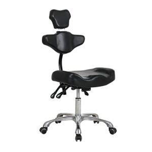 DERMALOGIC Louis Tattooist Chair Professional Hydraulic Ink Stool Adjustable Height 18”-23.5”, Black