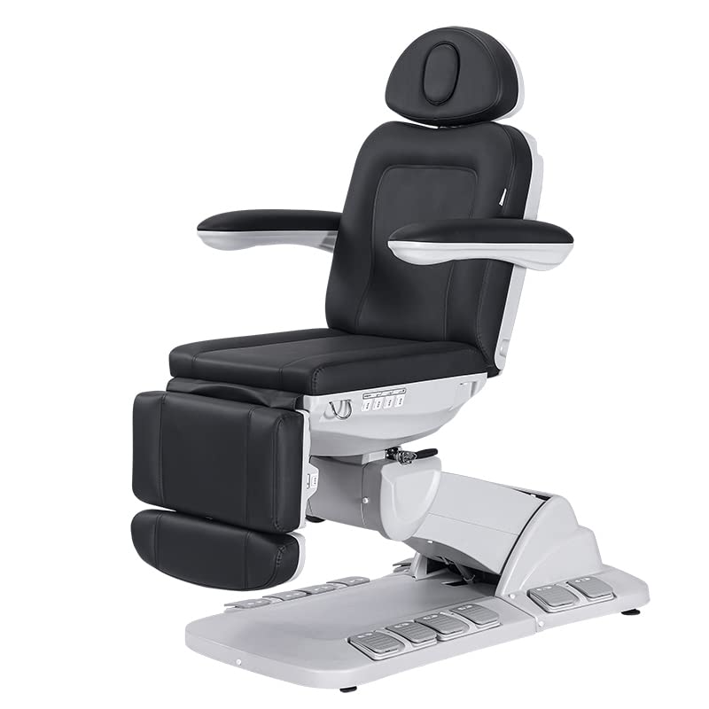 SPA SOURCE | PEDALI | Swivel 4 Motor Facial Bed | Medical Grade | Electric Powered Exam Table | Facial Chair | Exam Chair Table | Hydraulic Treatment Chair | Equipment 2246EB | Rotation | (Black)