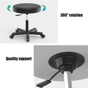 Rolling Swivel Stool Saddle Stool On Wheels, Massage Beauty Saddle Chair with wheel- Adjustable Swivel Salon Stool for Manicure Tattoo Spa Salon for Kitchen,Salon,Bar,Office,Massage ( Color : White1 )