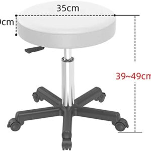 Rolling Swivel Stool Saddle Stool On Wheels, Massage Beauty Saddle Chair with wheel- Adjustable Swivel Salon Stool for Manicure Tattoo Spa Salon for Kitchen,Salon,Bar,Office,Massage ( Color : White1 )