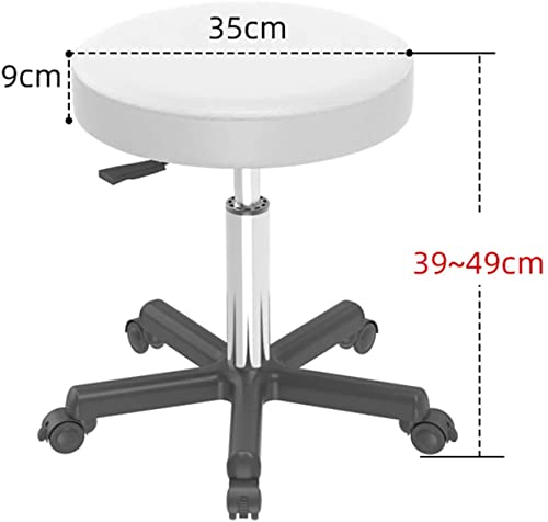 Rolling Swivel Stool Saddle Stool On Wheels, Massage Beauty Saddle Chair with wheel- Adjustable Swivel Salon Stool for Manicure Tattoo Spa Salon for Kitchen,Salon,Bar,Office,Massage ( Color : White1 )