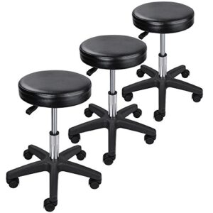 aw 3x adjustable tattoo salon stool pu leather hydraulic rolling chair facial massage spa with rotation wheels