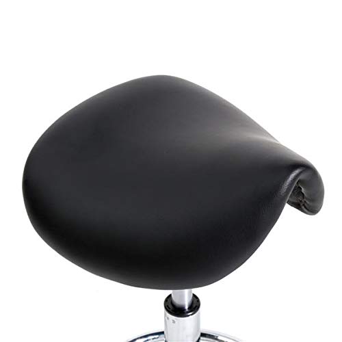 Saddle Stool Adjustable Swivel Salon Massage Spa Seat Tattoo Rolling Chair Black