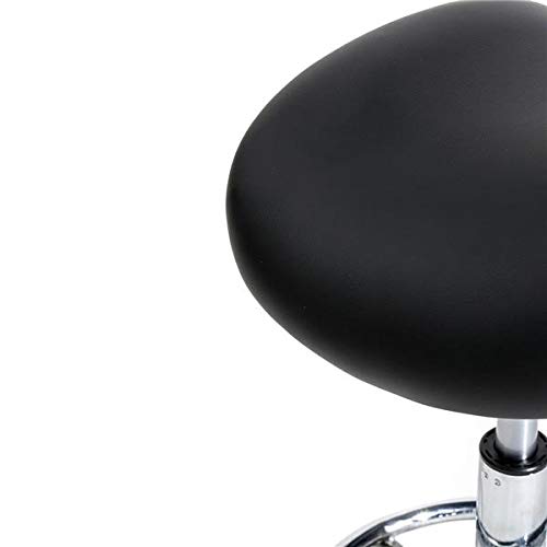 Saddle Stool Adjustable Swivel Salon Massage Spa Seat Tattoo Rolling Chair Black