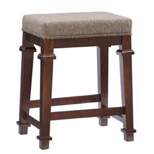 linon kennedy backless tweed, brown counter stool,