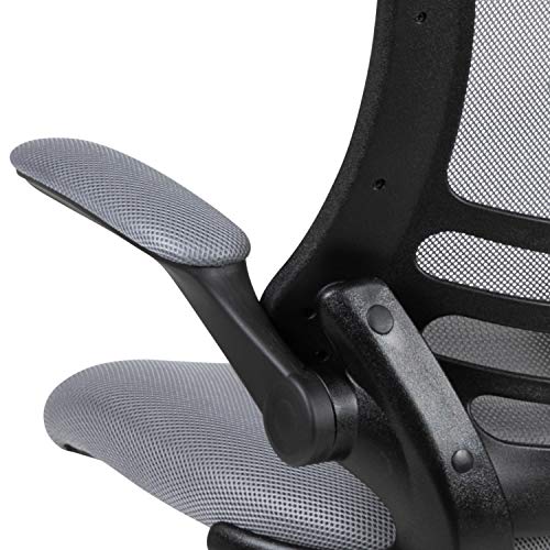 Flash Furniture Kelista Mid-Back Dark Gray Mesh Swivel Ergonomic Task Office Chair with Flip-Up Arms