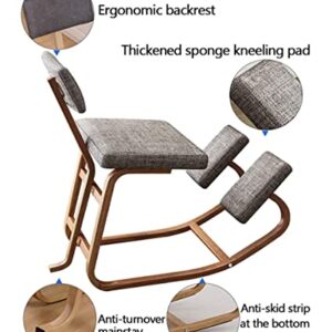 LoMSA Ergonomic Design Kneeling Chair, Posture Corrective Kneeling Chair for Office & Home with Backrest/Back Support,Gray