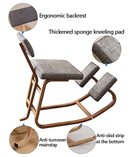 LoMSA Ergonomic Design Kneeling Chair, Posture Corrective Kneeling Chair for Office & Home with Backrest/Back Support,Gray