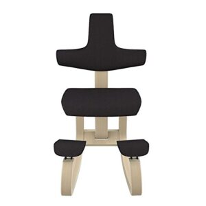 Varier ThatSit Balans Adjustable Ergonomic Kneeling Chair with Backrest (Black Revive Fabric with Natural Base)