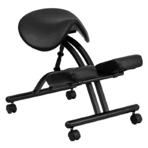 emma + oliver ergonomic kneeling office chair with black saddle seat