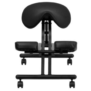 EMMA + OLIVER Ergonomic Kneeling Office Chair with Black Saddle Seat