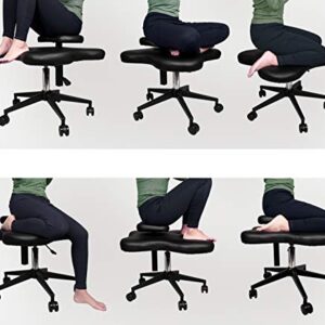 Toppay Cross-Legged kneeing Chair for Yoga Lovers, Fitness Fanatics and Those with Back or Leg Pains, Black