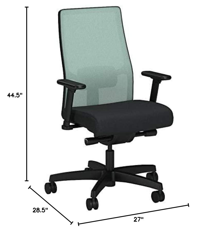 HON Ignition 2.0 Ergonomic Office Chair Mesh Back Computer Desk Chair - Synchro-Tilt Recline, Lumbar Support, Swivel Wheels, Comfortable for Long Hours in Home Office & Task Work, Executive - Grey