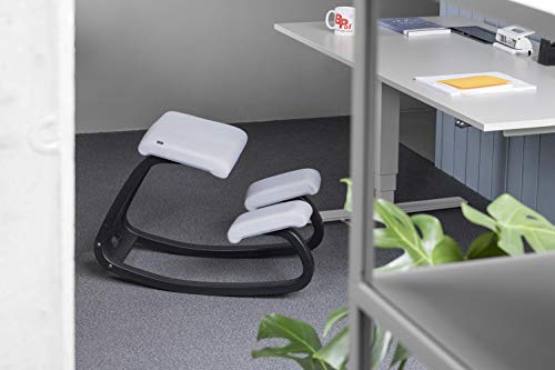 Varier Variable Balans The Original Ergonomic Kneeling Chair for Home Office (Black Revive Fabric with Natural Ash Base)