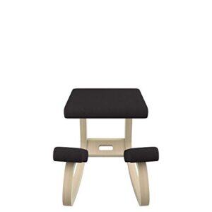 Varier Variable Balans The Original Ergonomic Kneeling Chair for Home Office (Black Revive Fabric with Natural Ash Base)