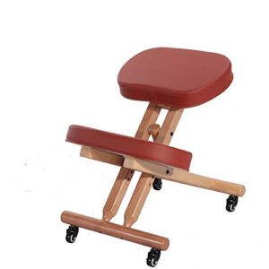 master massage comfort plus wooden kneeling chair prefect for home, office & meditation, cinnamon