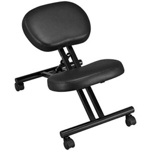 yaheetech kneeling chair ergonomic posture chair for office home standing work desk stool adjustable office chair with thick cushion pad & flexible seating rolling casters