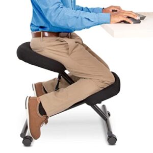 proergo pneumatic ergonomic kneeling chair | fully adjustable mobile office seating | improve posture to relieve neck & back pain | easy assembly | use in home, office & classroom