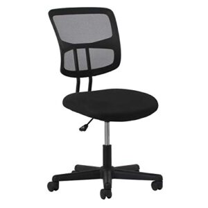 ofm ess collection swivel mesh back armless task chair, in black (ess-3020)