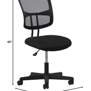 OFM ESS Collection Swivel Mesh Back Armless Task Chair, in Black (ESS-3020)