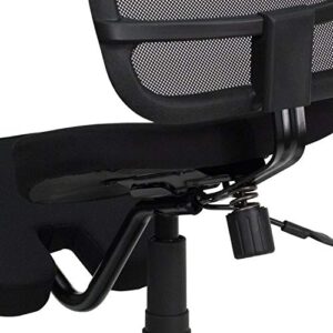 Flash Furniture Mobile Ergonomic Kneeling Swivel Task Office Chair with Black Mesh Back and Fabric Seat