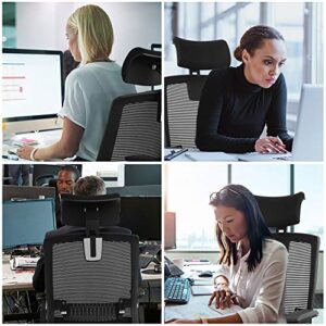 Ergonomic Office Chair, High Back Desk Chair, Adjustable Home Office Mesh Chair with Headrest Lifted Armrest, Reclining Rolling Task Computer Chair