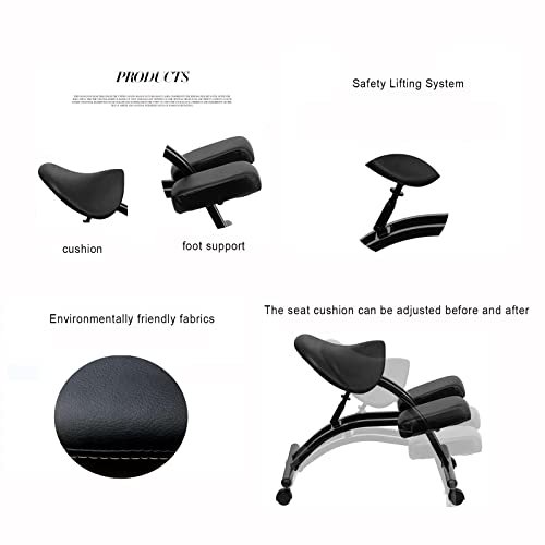 JCHHOME Ergonomic Kneeling Chair, Fully Adjustable Mobile Office Seating Improve Posture to Relieve Neck & Back Pain Easy Assembly Use in Home, Office, or Classroom,Green