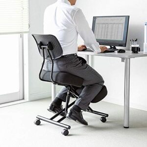 LLNN Deck Chair Ergonomic Office Kneeling Chair Kneeling Chair with Back and Armrests Support Suitable for Office and Home Use