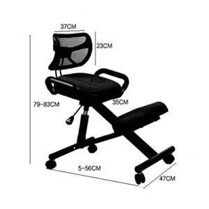 LLNN Deck Chair Ergonomic Office Kneeling Chair Kneeling Chair with Back and Armrests Support Suitable for Office and Home Use