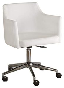 signature design by ashley baraga contemporary adjustable swivel home office desk chair, white